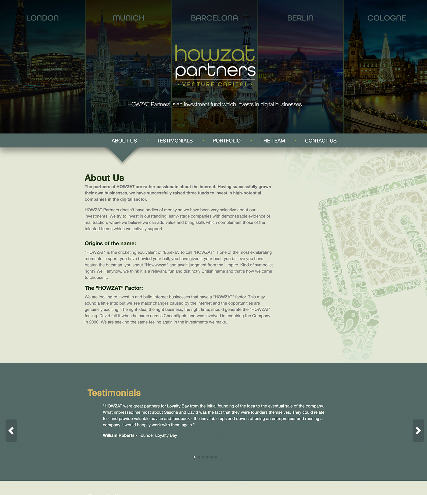 Howzat Partners Website - Electric Heart Designers